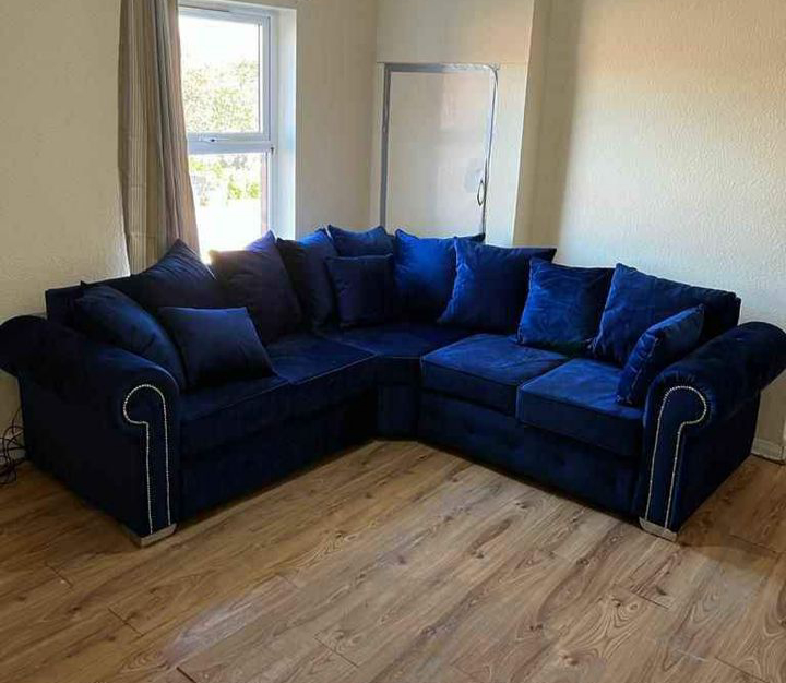 Merilyn/Olympia Plush Velvet Fabric Corner and 3+2 Sofa | in Sutton ... Merilyn/Olympia Plush Velvet Fabric Corner and 3+2 Sofa | in Sutton ...