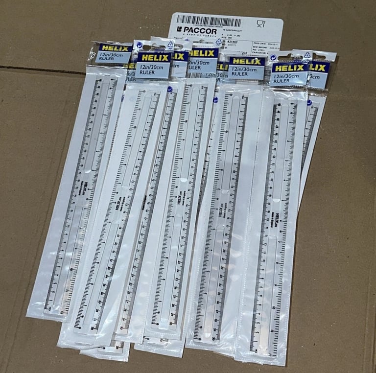 Helix Ruler 30cm/12inch Batch of 100 rulers clear stationery | in ...