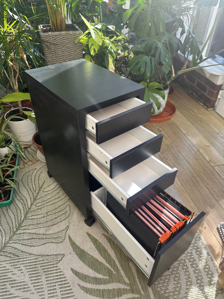 MICKE Drawer Unit with drop-file storage, black | in Malone, Belfast ...