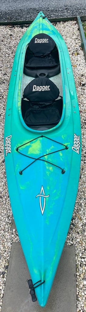 Dagger Bayou Tandem Double Kayak.Plus Paddles. 2 seater sit in canoe ...