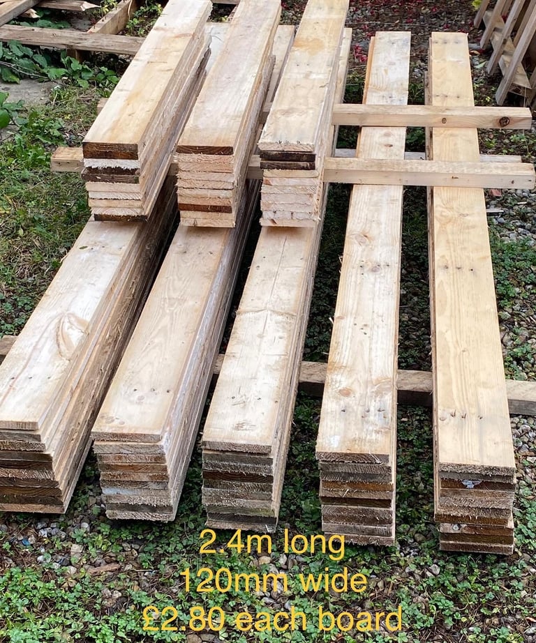 120mm wide 2.4m long reclaimed pallet wood timber boards | in York ...