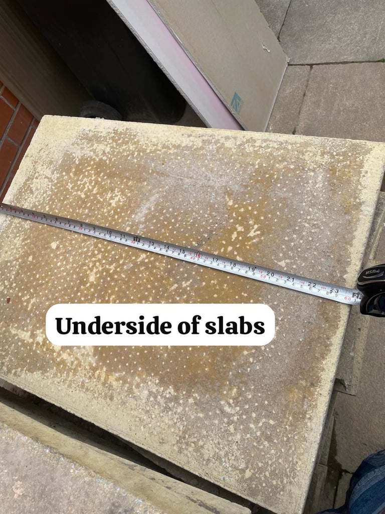 18 X Yorkstone Paving Slabs Stones in Buff 600x450x50mm Flag Stones 4 ...