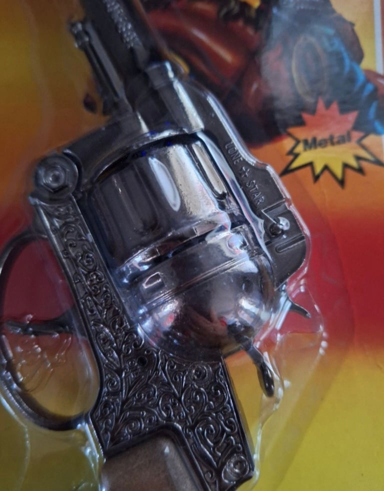 Lone Star Super cowboy vintage retro toy cap gun pistol with Super disc ...