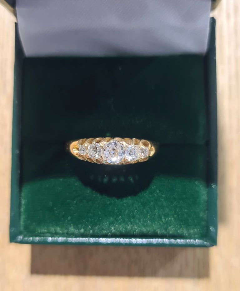 Gold 18ct Antique Diamond half hoop ring. | in Norwich, Norfolk | Gumtree