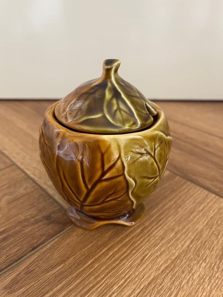 Vintage Royal Winton Grimwades Leaf Ware Preserve Pot In Green | in ...