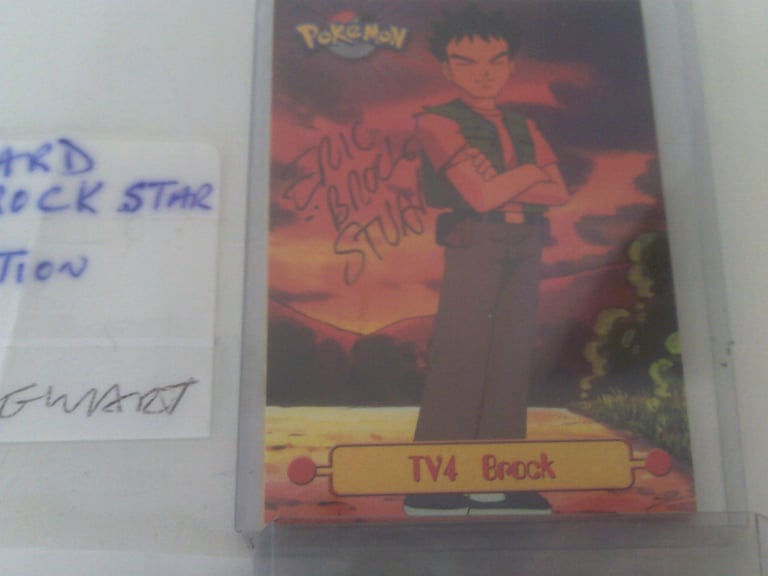 2 pokemon cards signed by eric stuart voice of james + brock new still ...