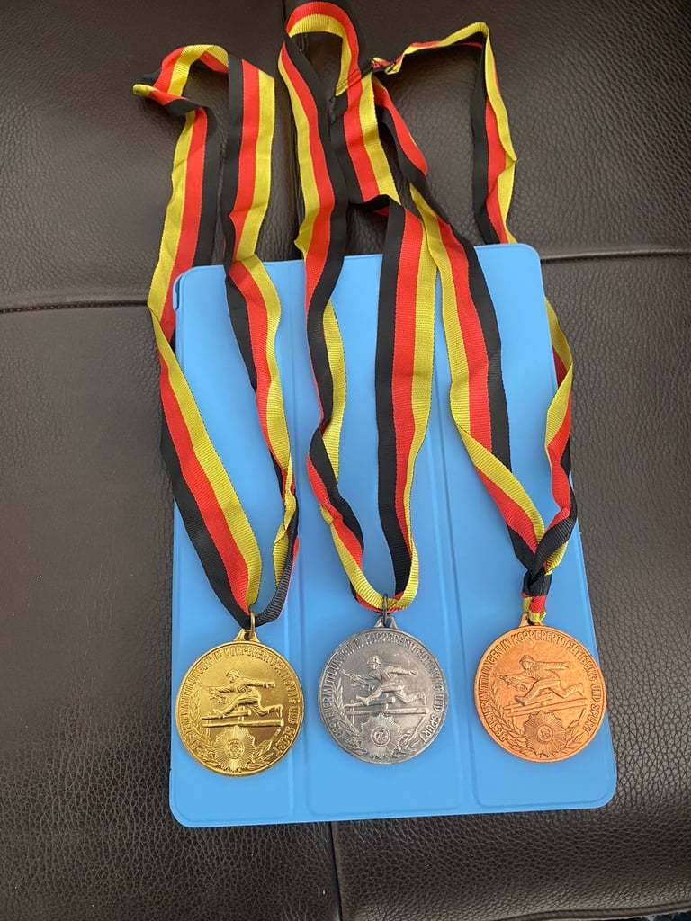 East German DDR Gold, Silver and Bronze Army Sports Medals Stasi | in ...
