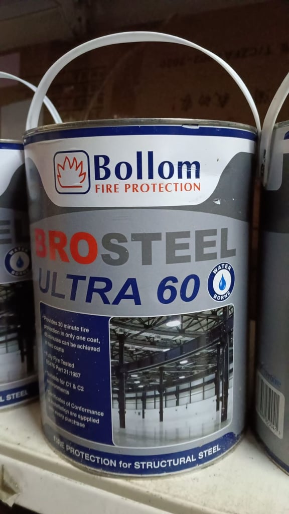 5L Bollom Brosteel Ultra 60 - FIRE PROTECTION PAINT Coating for ...
