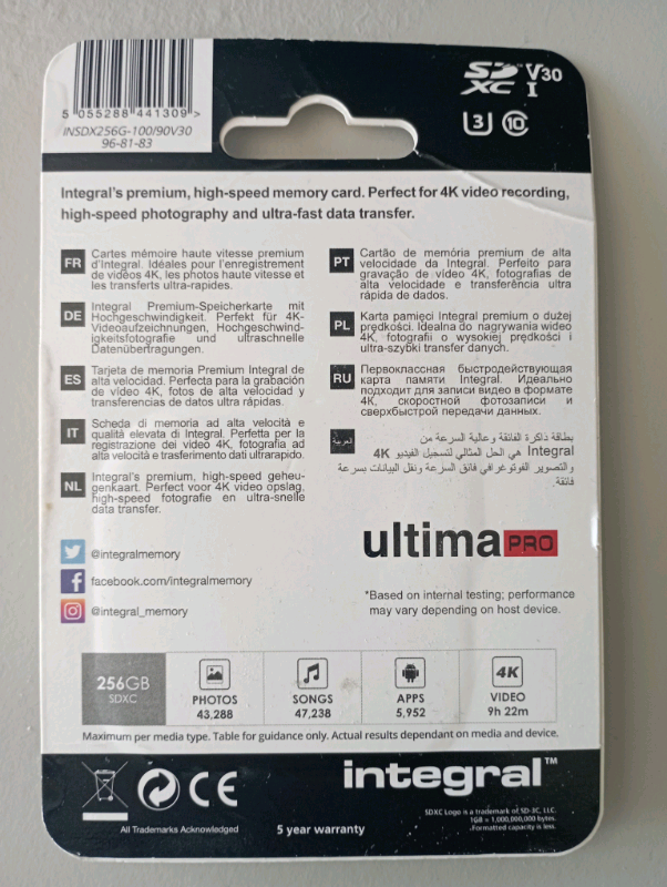Integral Ultima pro SD memory card 256Gb | in Stoke-on-Trent ...