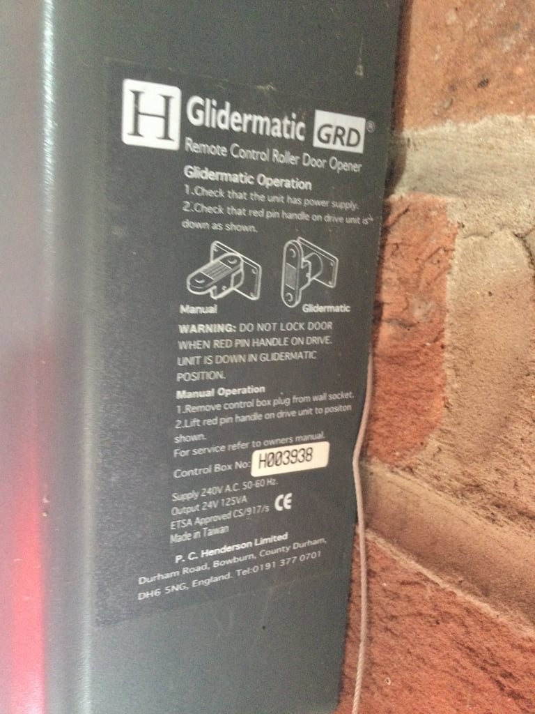 Henderson electric garage door control units x 2 , roller door motor x ...