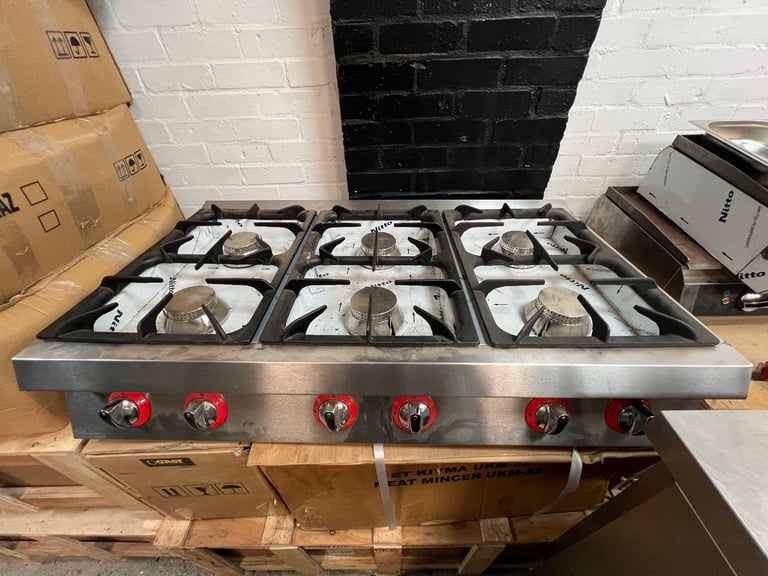 NEW GAS COOKER 6 BURNER COUNTER TOP MODEL CATERING COMMERCIAL KITCHEN ...