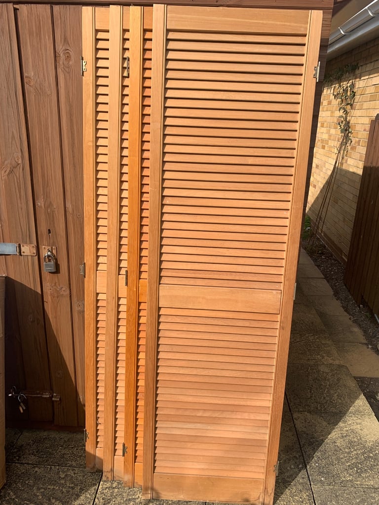 4 x used solid wood Louvre doors | in Barnsley, South Yorkshire | Gumtree