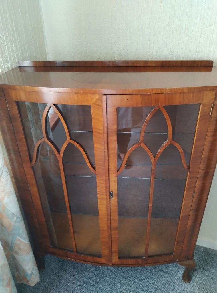 Walnut veneered china display cabinet | in Alloa, Clackmannanshire ...