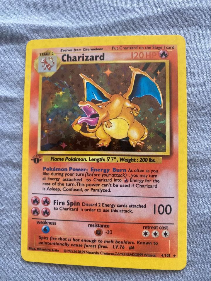 Base Set Charizard Pokemon Card Holo Cards Holos First Edition Promo ...