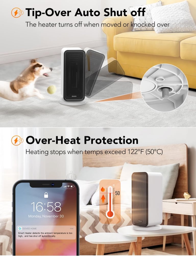 Govee Life Electric HeaterLow Energy Smart Space Heater with ...