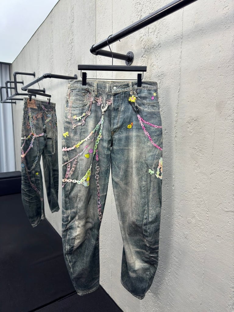 Acne Studios Chain 3D Printed Scimitar Jeans | in City of London ...