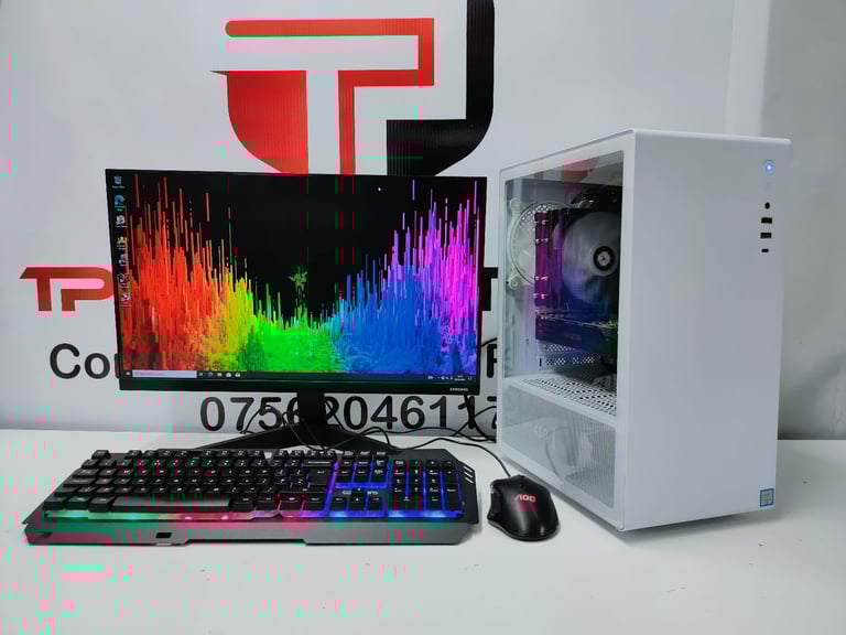 Gaming Computer PC Desktop Tower Setup with Monitor | i3 10th Gen ...