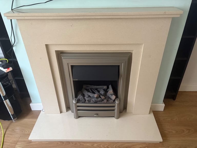 Cream micro marble fire surround | in Longwell Green, Bristol | Gumtree