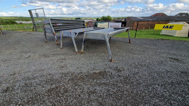 Choice of 8ft galvanised double cattle feeding troughs farm livestock ...