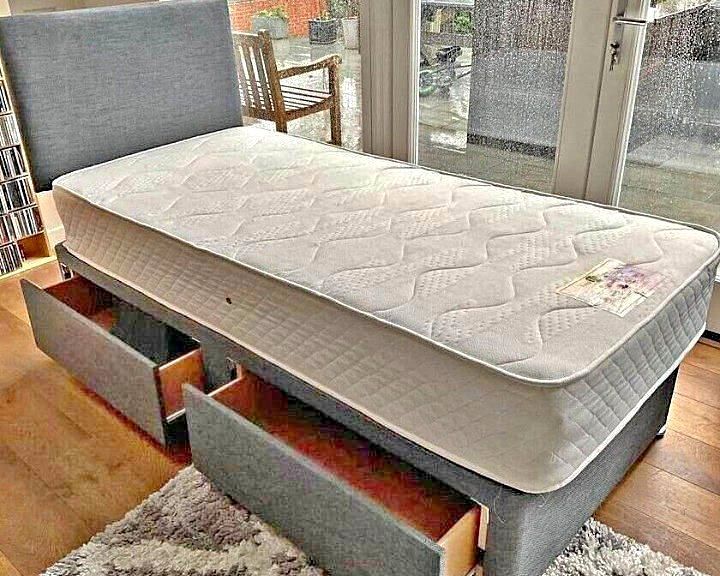 King size Mattress+ Bed Frames Single fabric Divan Bed Double Divan Bed ...