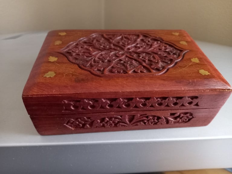 Beautiful Hand carved wooden trinket box (Sml) | in Plaistow, London ...