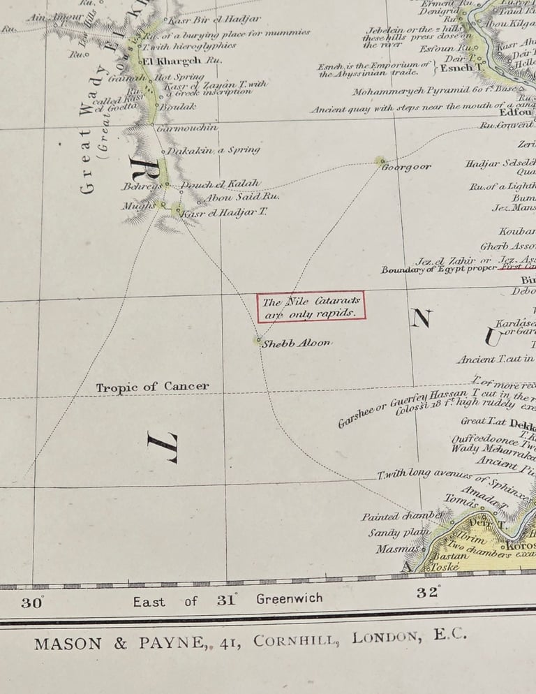 1880s Antique Victorian Atlas Large Map of Khedivate of Egypt Mason ...