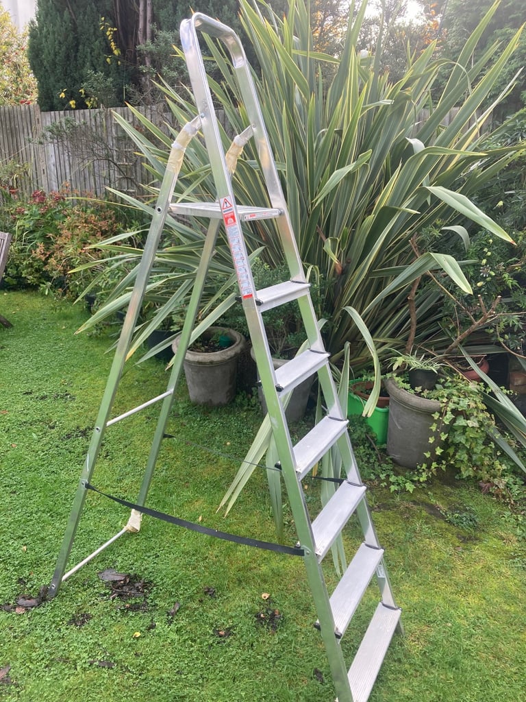 Tall aluminium step ladder with platform and railing | in Willesden ...