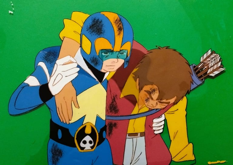 RARE Original production Cel and Douga of the cartoon GOWAPPA 5 GODAM ...