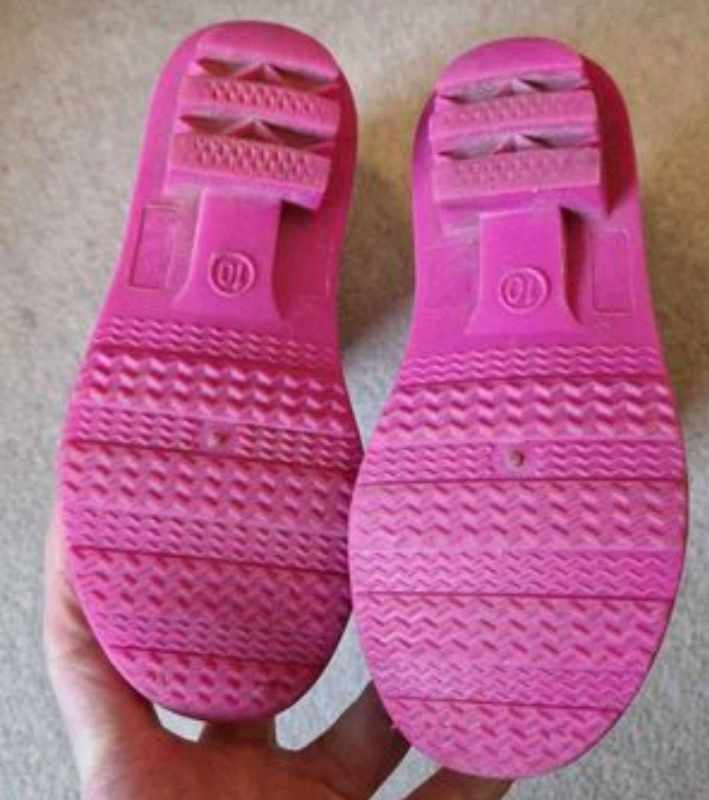 Lovely Girls Size 10 Sparkly Pink Wellies Inner Liner for extra Warmth ...