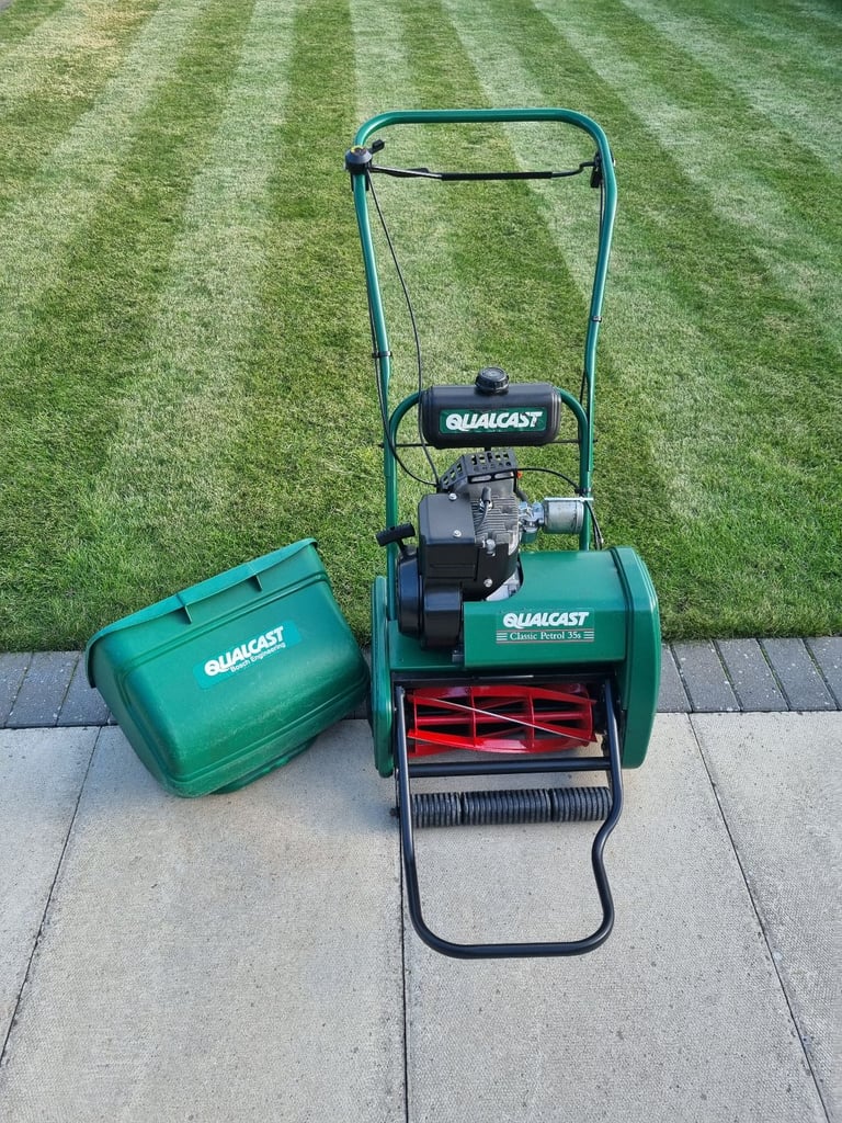 Serviced Qualcast 35s self propelled Petrol Cylinder Lawnmower with ...