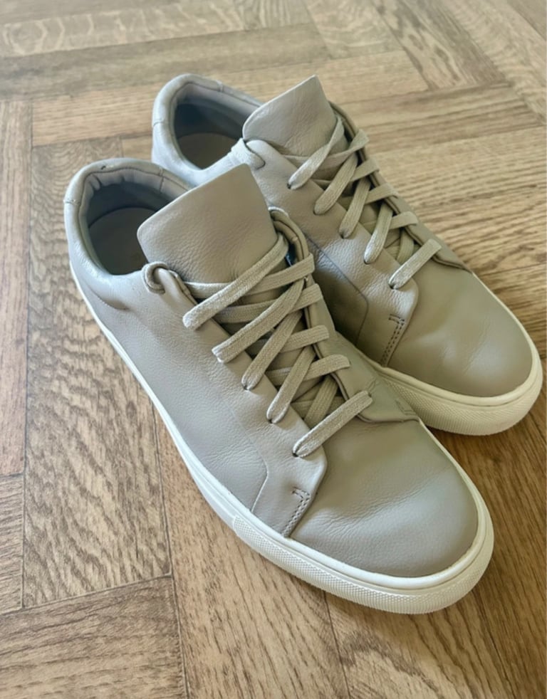 Reiss Men’s Leather Trainers - Grey - York/Scarborough/Brid | in ...