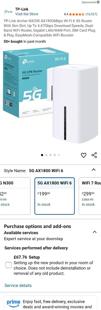TP-Link Archer NX200 AX1800Mbps Wi-Fi 6 5G Router With Sim Slot | in ...