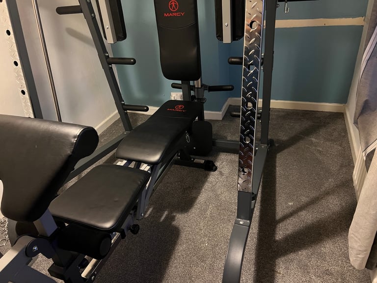 Marcy SM4000 Deluxe Home Gym Smith Machine with Weight Bench | in ...