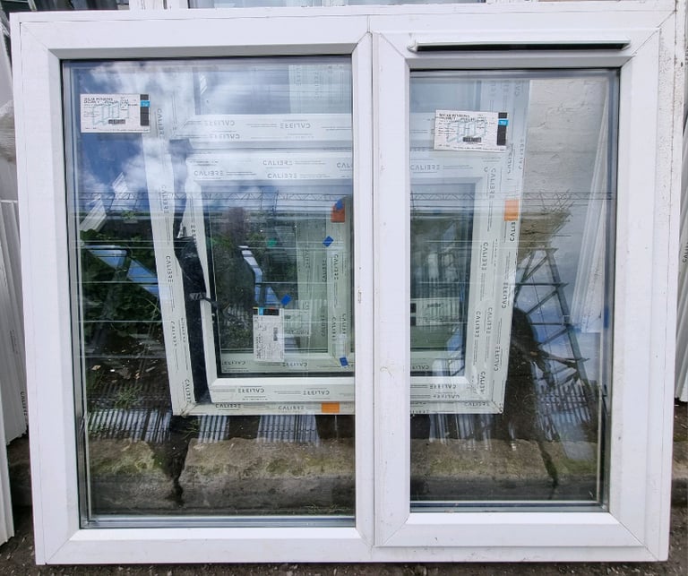 New UPVC Double Glazed White Window 1355mm W x 1155mm H Clear Glass ...