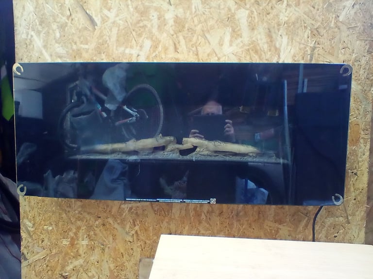 Wall mounted eletric fire used and working with remote for lights ...