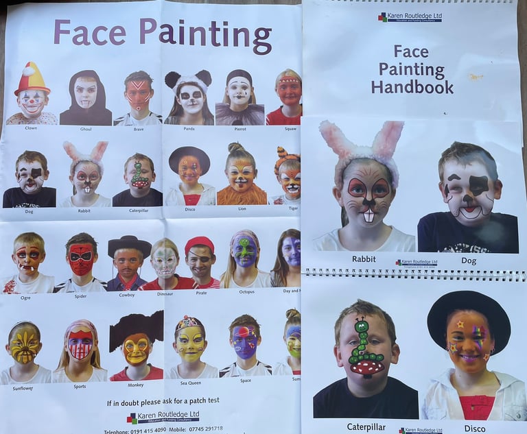 FREE Face Painting Book & Poster. Both laminated | in Houghton Le ...
