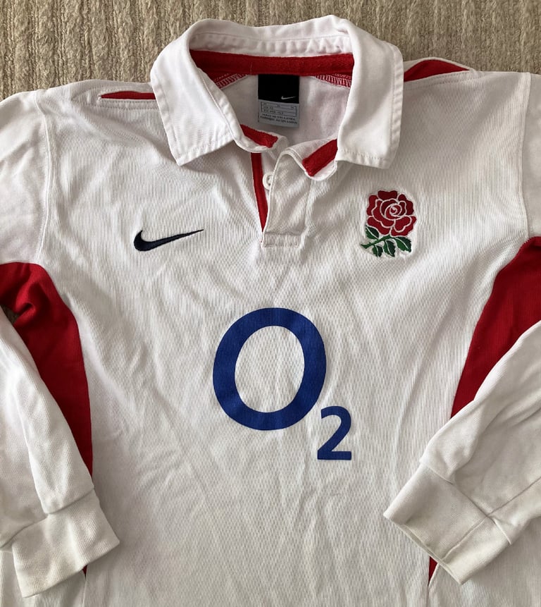 VINTAGE ENGLAND RUGBY HOME SHIRT 2003/04 TOP JERSEY MB (AGE 10-12 ...