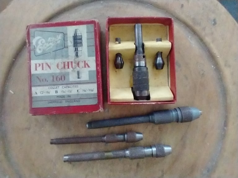 Vintage Boxed Eclipse Pin Chuck No.160 (Collet Capacity 0-3/32) with 3 ...