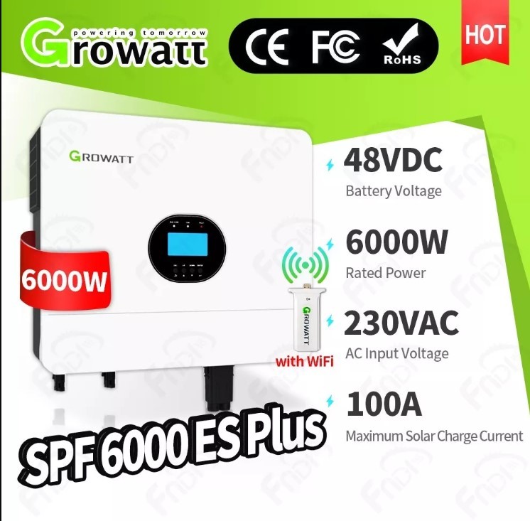 Growatt inverter SPF 6000 ES Plus Single Phase 6000W Off Grid Solar Inverter 48V | in ...
