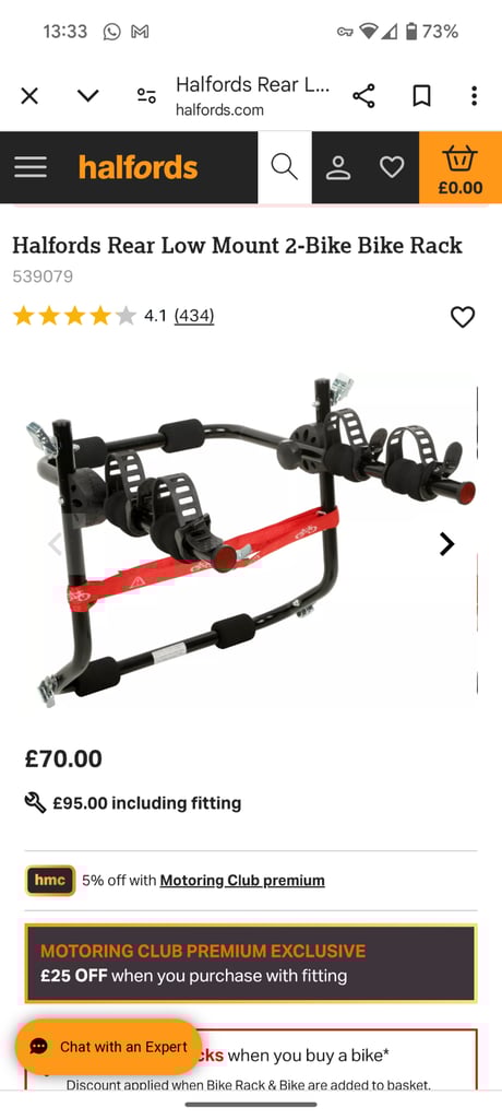 Halfords rear mounted 2-bike rack | in Kintore, Aberdeenshire | Gumtree