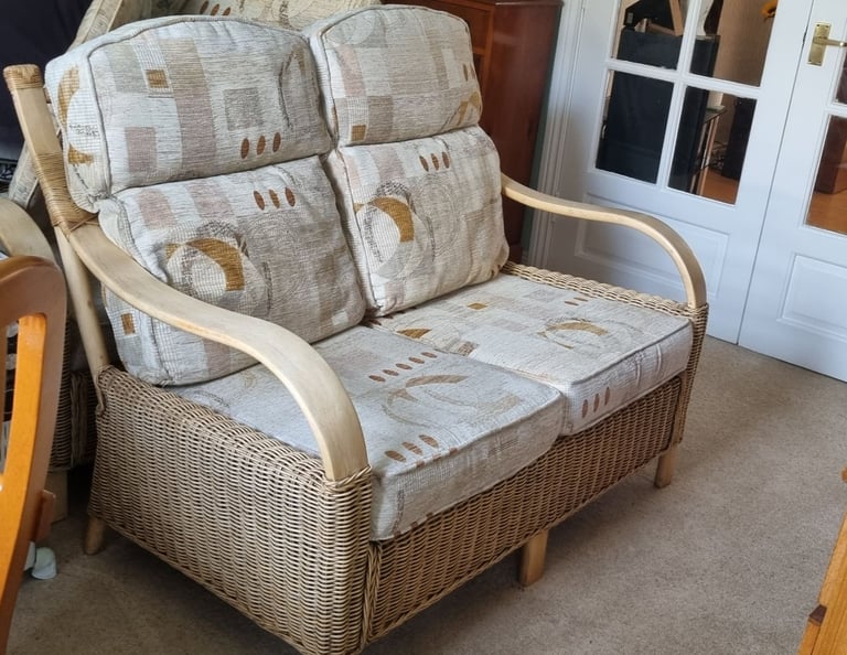 Two cane sofas and coffee table | in Crook, County Durham | Gumtree