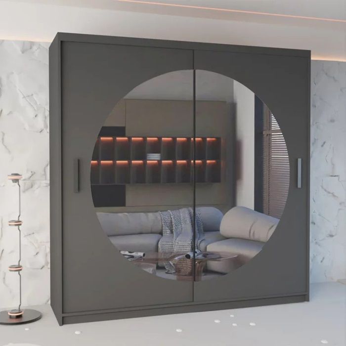 Brand New - Ringo Mirror Sliding Door Wardrobe - Grey - SAME/NEXT DAY DELIVERY | in Edgware ...