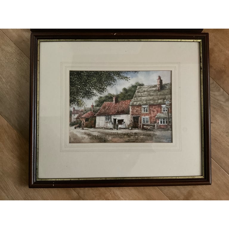 Two Large Original Watercolours Reg Siger The Bull Inn Troston Suffolk ...