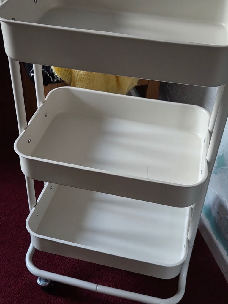 Cream metal storage trolley on wheels kitchen beauty craft | in Wishaw ...