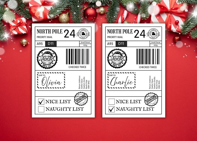 Christmas Nice List/Naughty List Santa labels | in Darlington, County ...