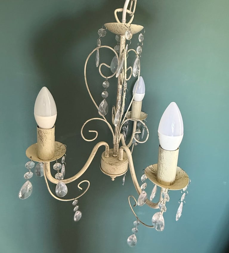 RRP £48.99. Ornate Vintage Shabby Chic 3 Way Ceiling Light Chandelier ...