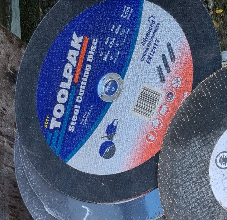 Toolpak 5x 12'' Inch 300mm x 20mm Metal Flat Cutting Discs Blades Cut ...