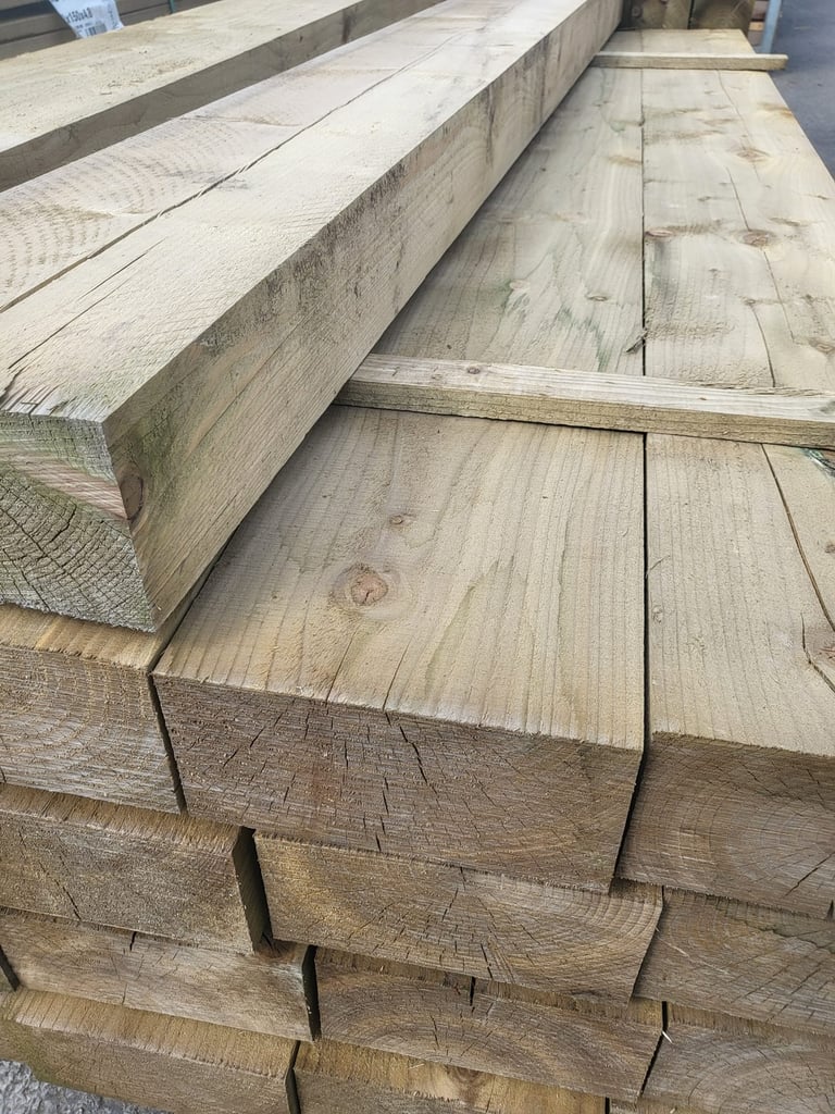 Garden Railway Sleepers 10x5 Pressure Treated 8ft LARGE Garden DIY | in ...