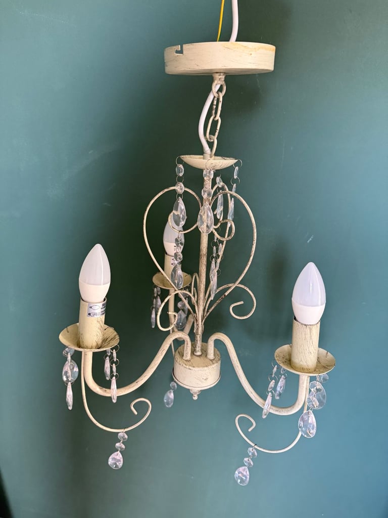RRP £48.99. Ornate Vintage Shabby Chic 3 Way Ceiling Light Chandelier ...