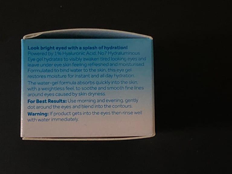 No7 hydraluminous eye hydrator, overnight recovery gel cream&water ...